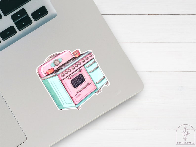 Retro Oven Range Kitchen Sticker | Waterproof Vinyl | Cottagecore ...