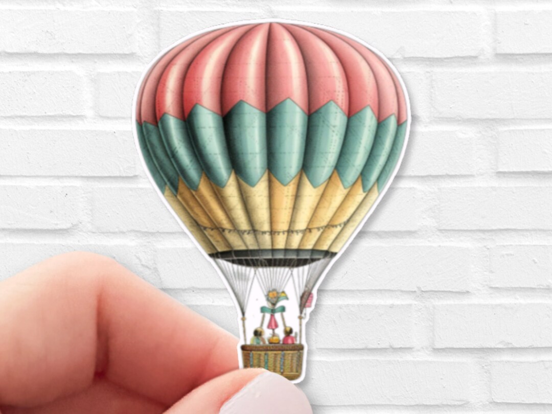 Retro Hot Air Balloon Sticker | Waterproof Vinyl | Cottagecore | Kindle ...