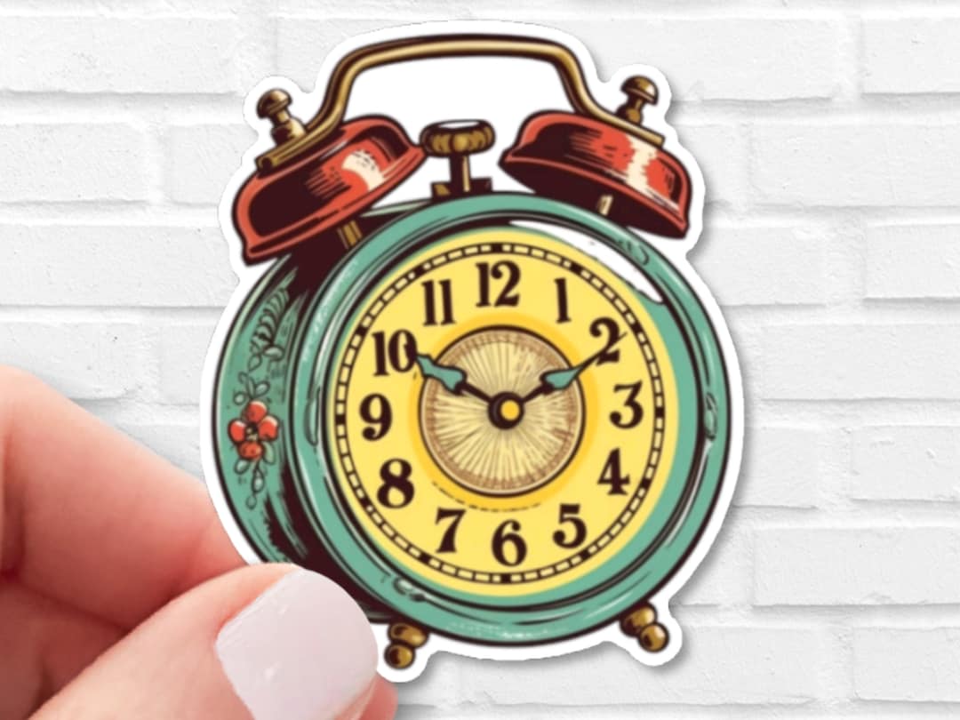 Retro Alarm Clock Sticker | Waterproof Vinyl | Cottagecore | Kindle ...