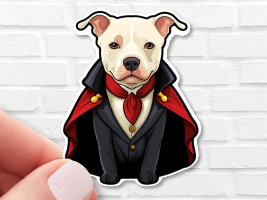 Halloween Vampire Pitbull Sticker | Halloween, Staffordshire Terrier ...
