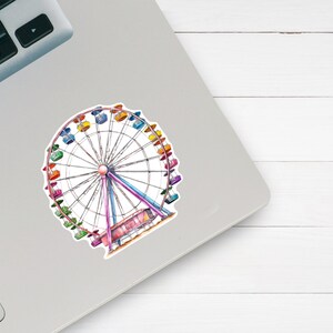 Vintage Ferris Wheel Sticker | Waterproof Vinyl | Cottagecore | Kindle ...