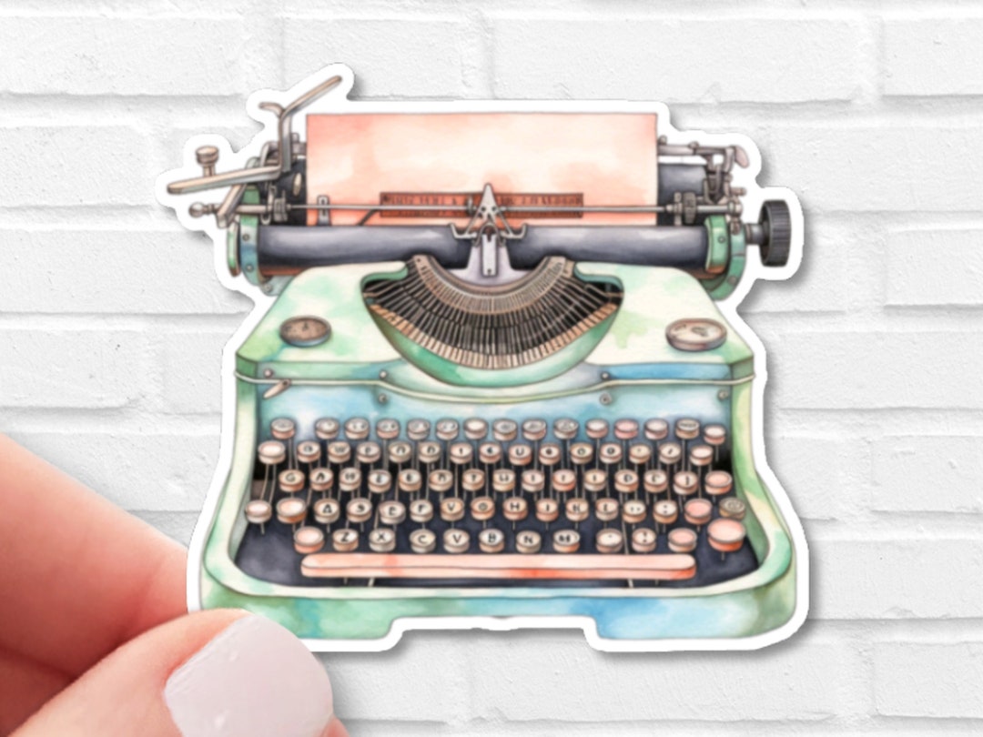Retro Typewriter Sticker | Waterproof, Vinyl | Sticker for Kindle ...