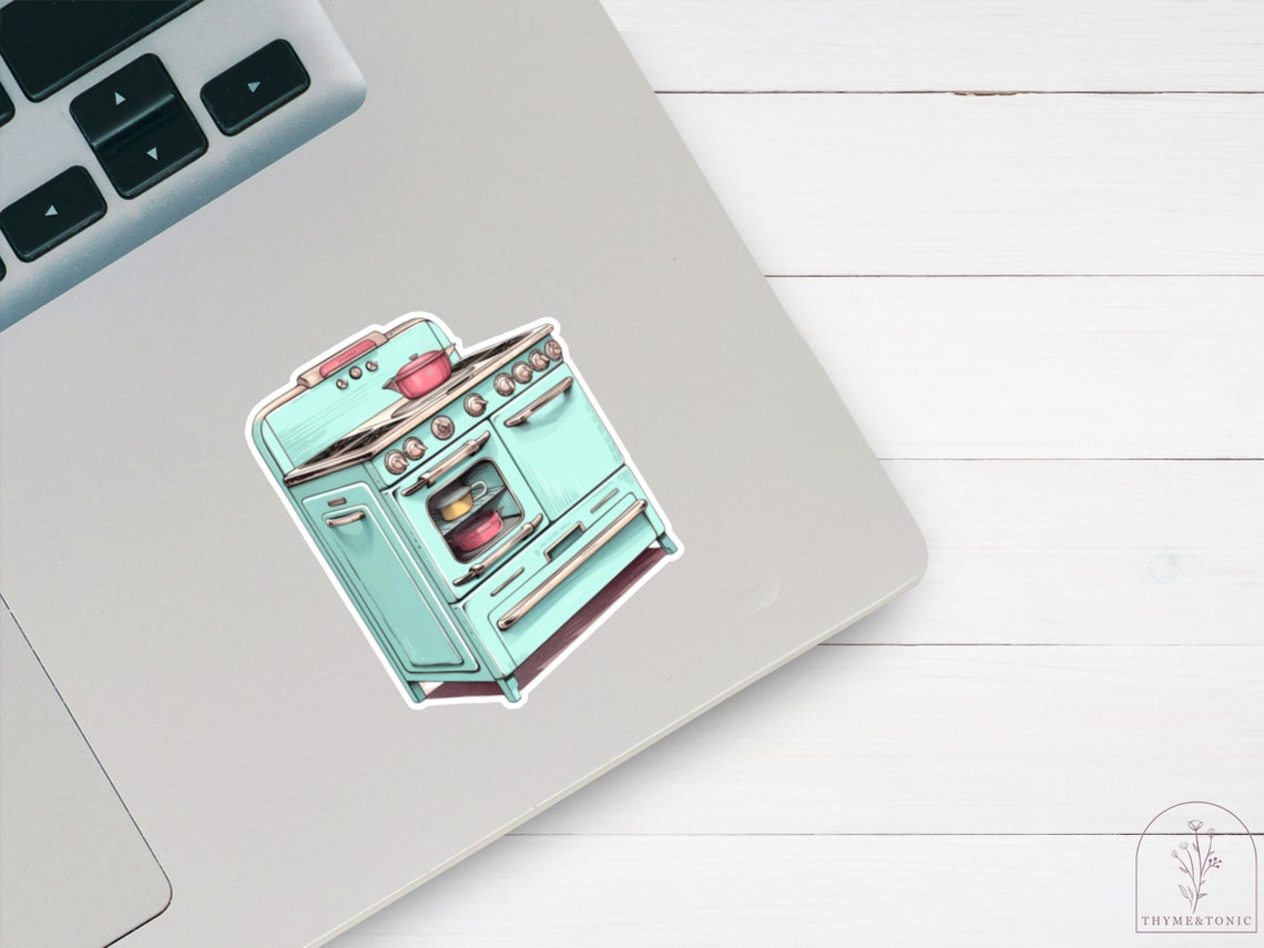 Retro Oven Range Kitchen Sticker | Waterproof Vinyl | Cottagecore ...