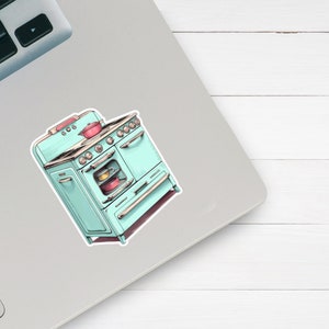 Retro Oven Range Kitchen Sticker | Waterproof Vinyl | Cottagecore ...