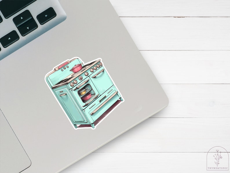 Retro Oven Range Kitchen Sticker | Waterproof Vinyl | Cottagecore ...