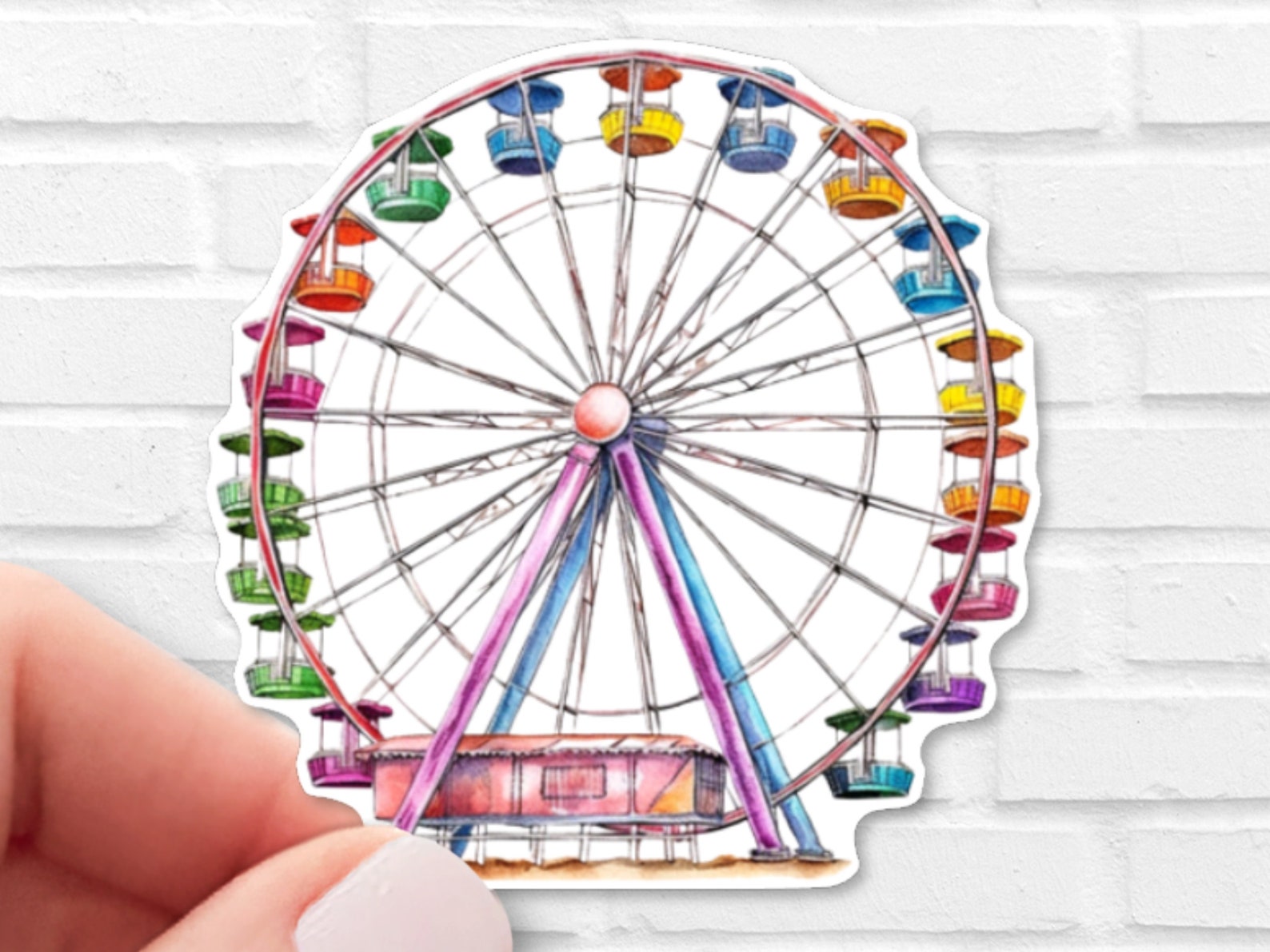 Vintage Ferris Wheel Sticker | Waterproof Vinyl | Cottagecore | Kindle ...