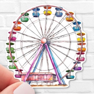 Vintage Ferris Wheel Sticker | Waterproof Vinyl | Cottagecore | Kindle ...