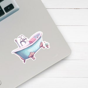 Retro Bath Tub Sticker | Waterproof Vinyl | Cottagecore | Kindle ...