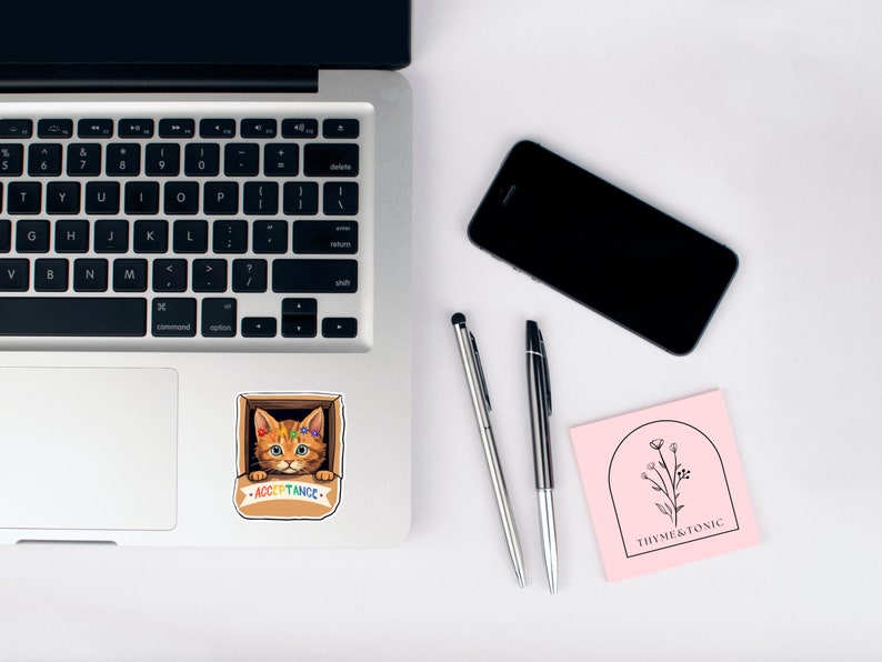 Orange Tabby Cat in Acceptance Pride Box Sticker LGBTQ - Etsy