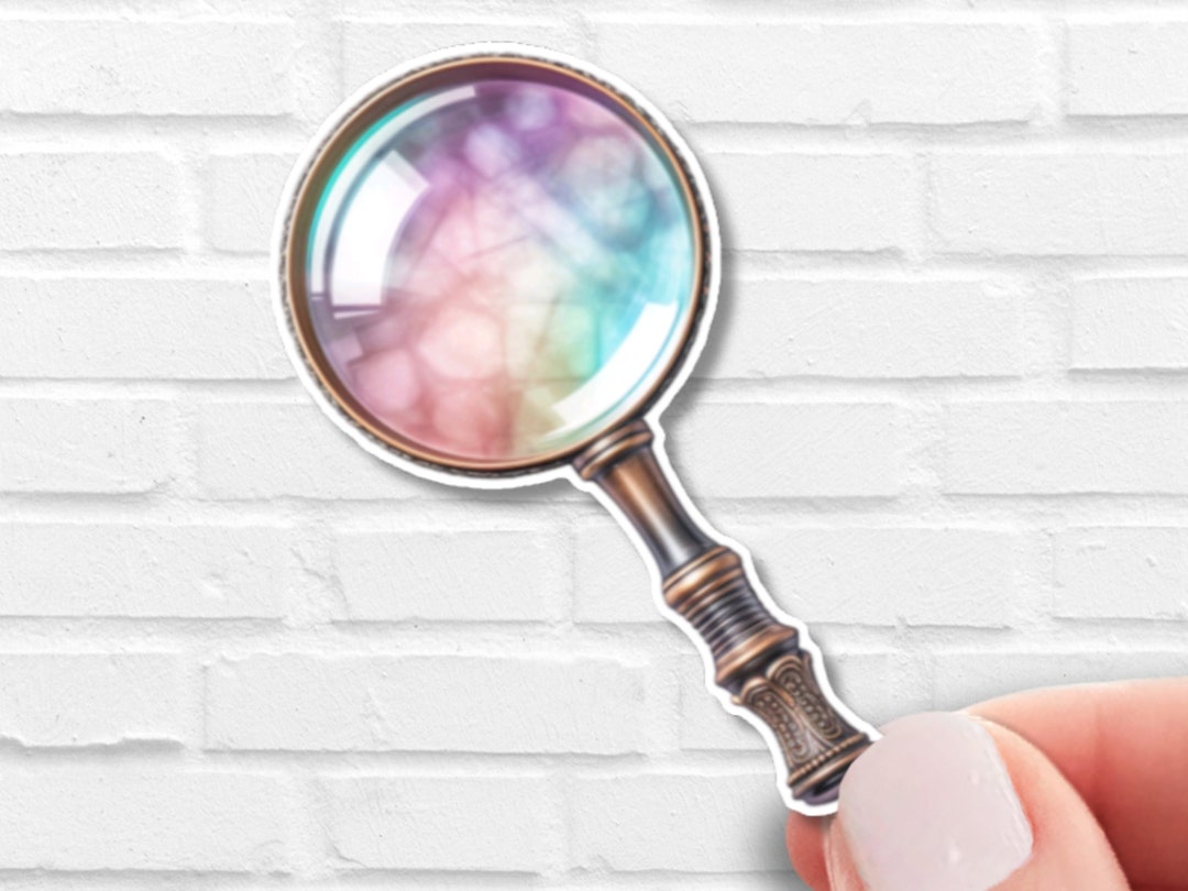 Retro Magnifying Glass Sticker | Waterproof Vinyl Sticker | Gift for ...