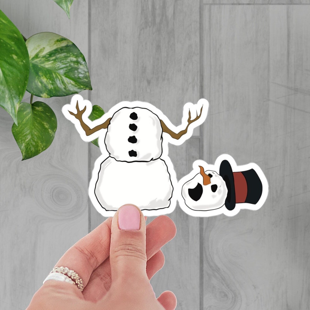 Funny Snowman Sticker, Snowman Decal, Christmas Sticker, Funny ...