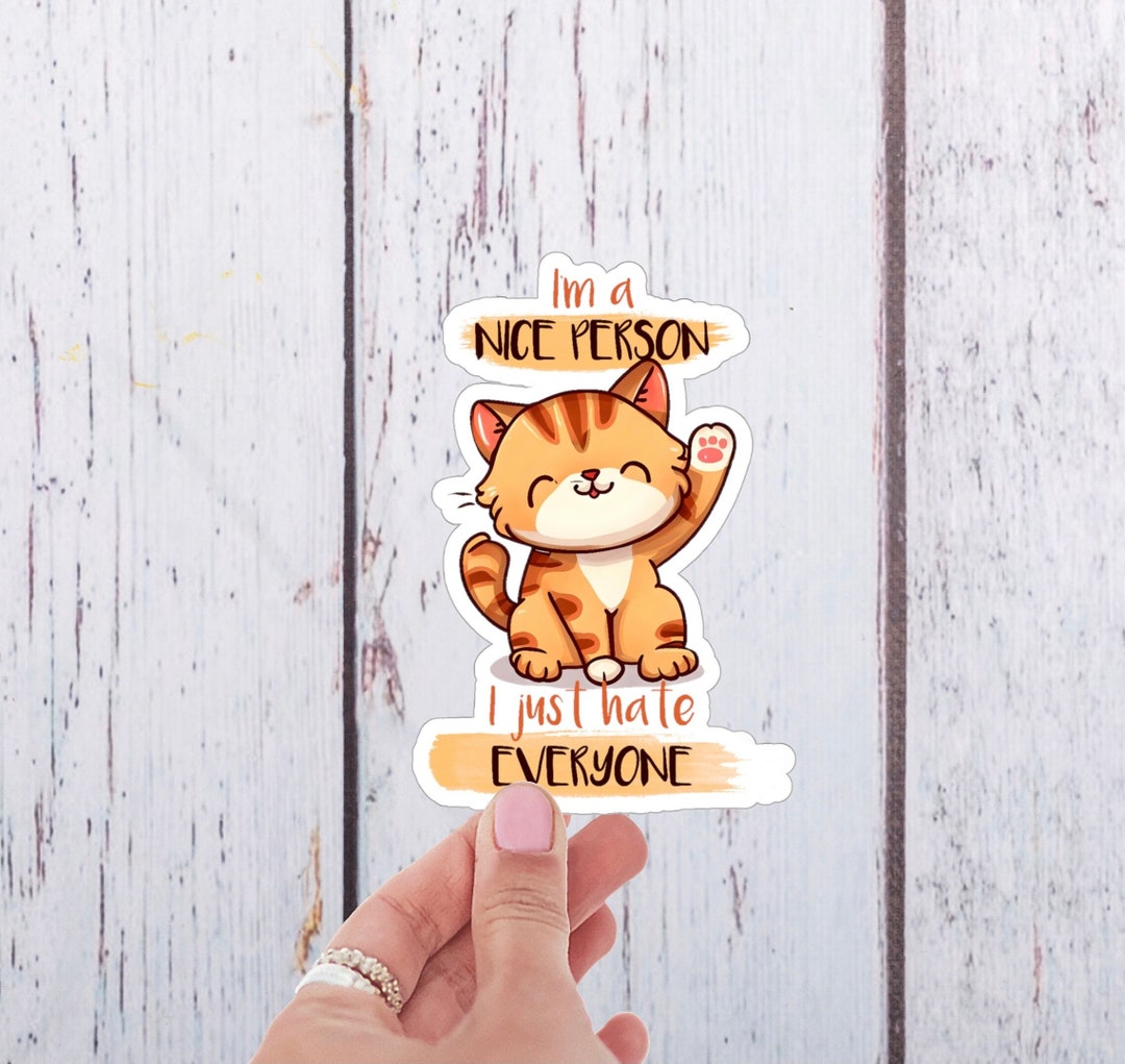 Cute Cat Meme Sticker Vinyl Cat Sticker - Etsy