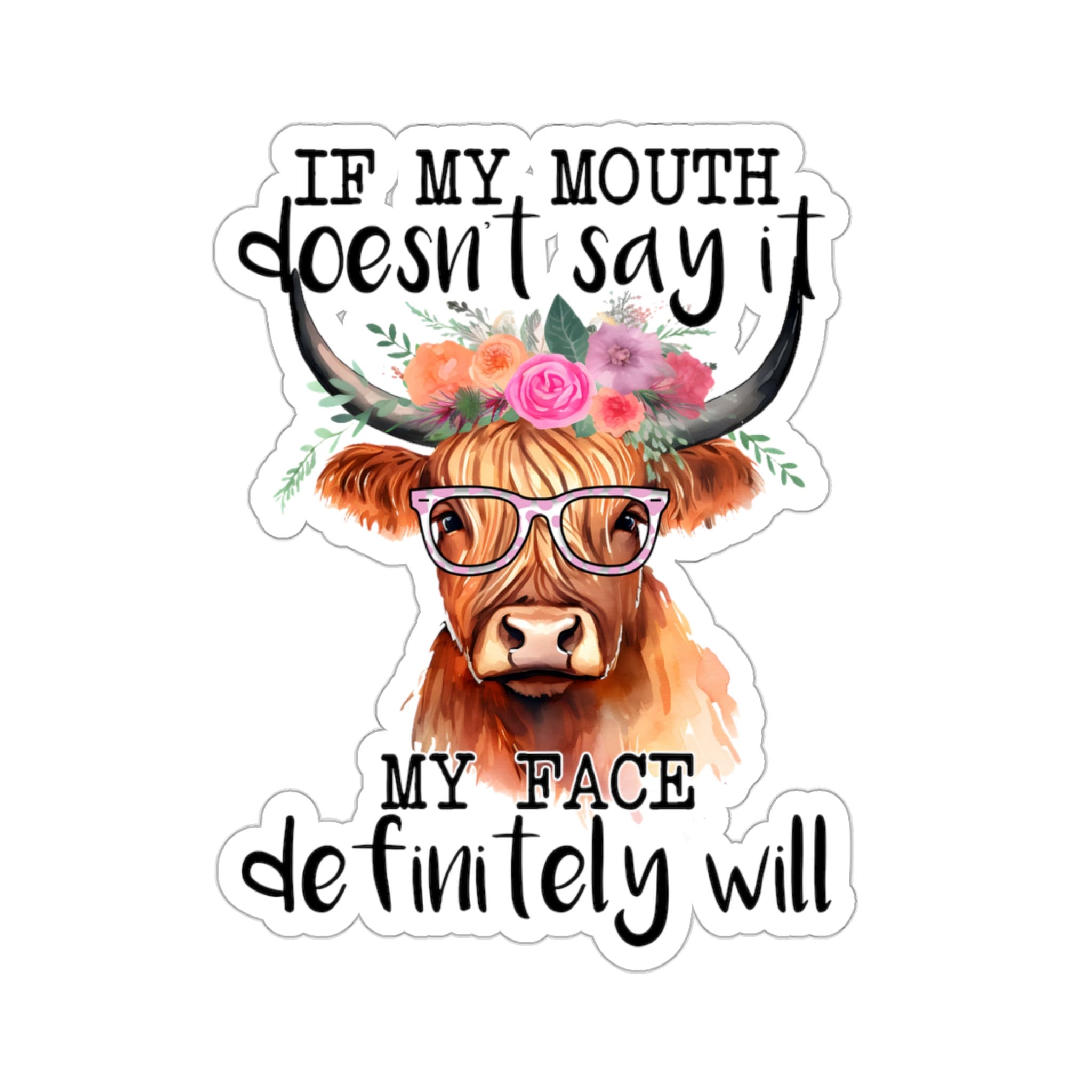 Sassy Highland Cow Sticker, Highland Cow Decal, Scottish Highland Decal ...