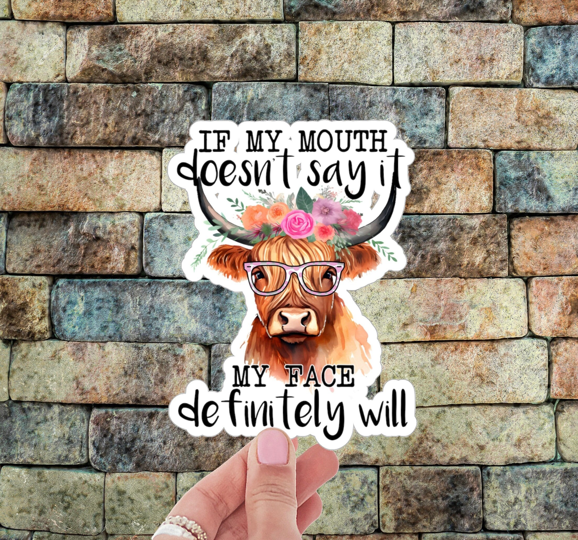 Sassy Highland Cow Sticker, Highland Cow Decal, Scottish Highland Decal ...
