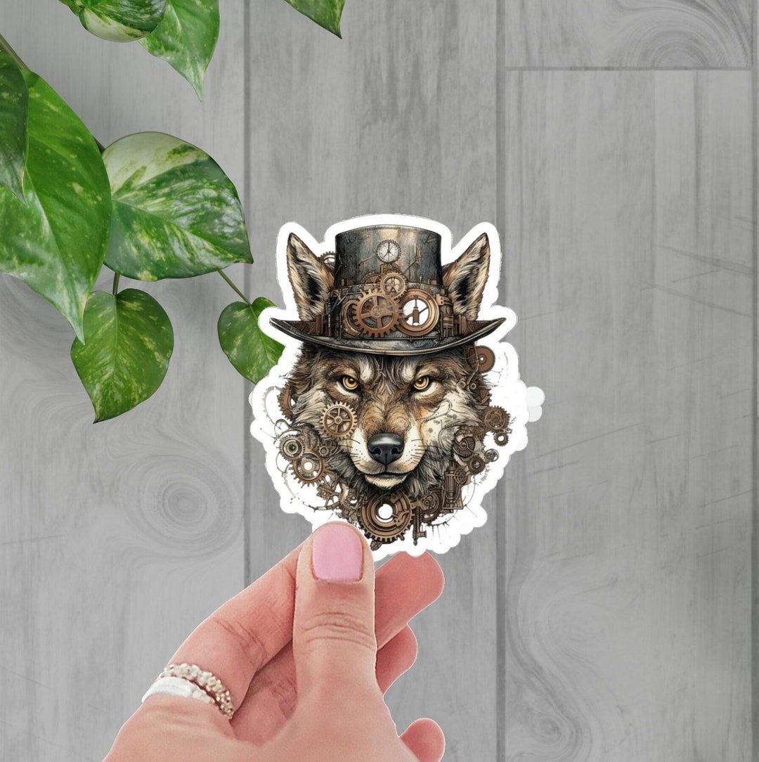 Steampunk Wolf Sticker Steampunk Sticker Steampunk Decal - Etsy