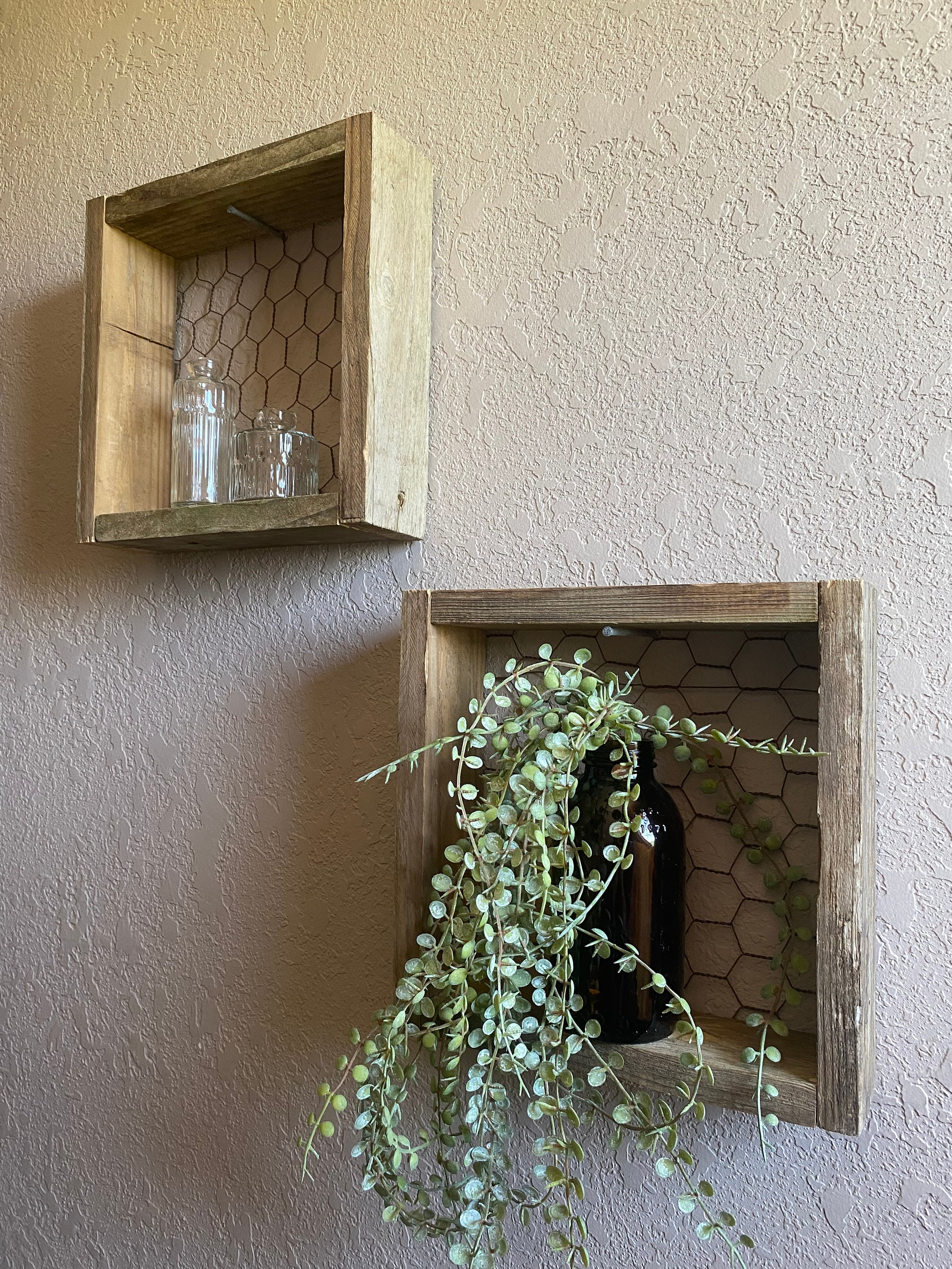 Rustic Chicken Wire Shelves - Etsy