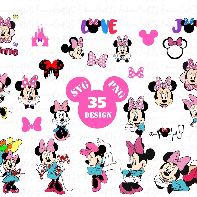 Minnie Mouse Svg - Etsy