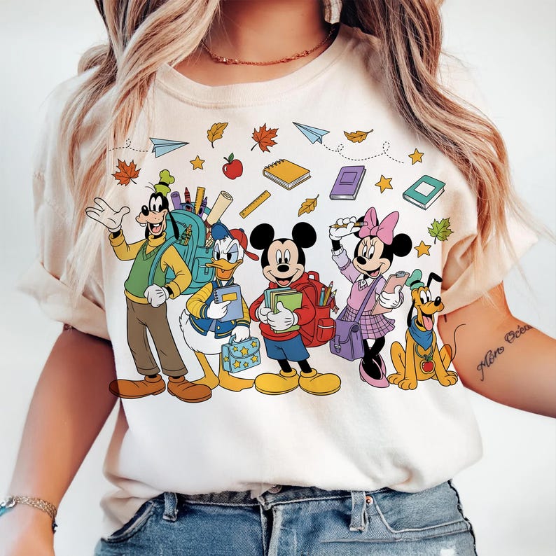 Back to School Mickey and Friends Png, First Day of School Png, Back to ...