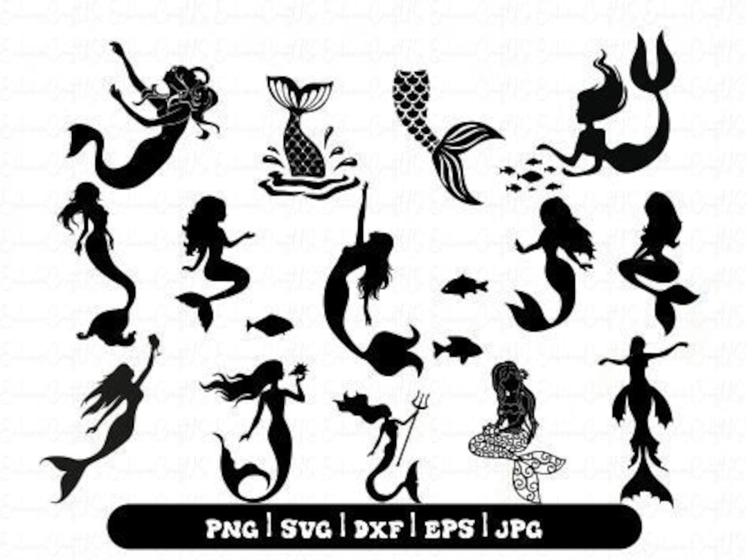 Mermaid Bundle Svg | Mermaid Svg Bundle, Mermaids Svg, Cute Mermaids ...