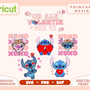 Stitch Valentine Svg Png, Love Svg, Valentines Svg, Stitch Love Svg ...