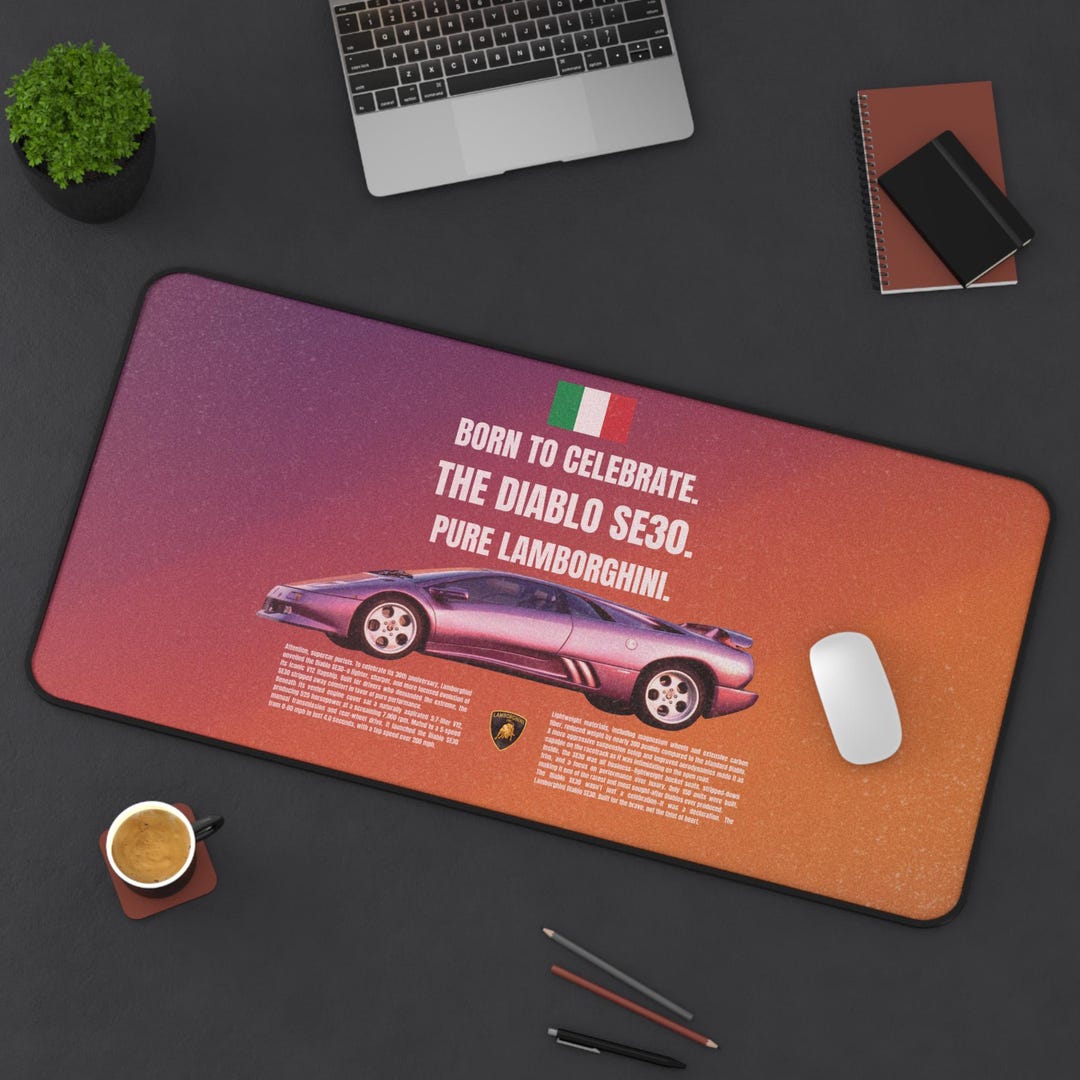 Lamborghini Diablo SE30 Mouse Pad | Retro Car Desk Mat for Car ...