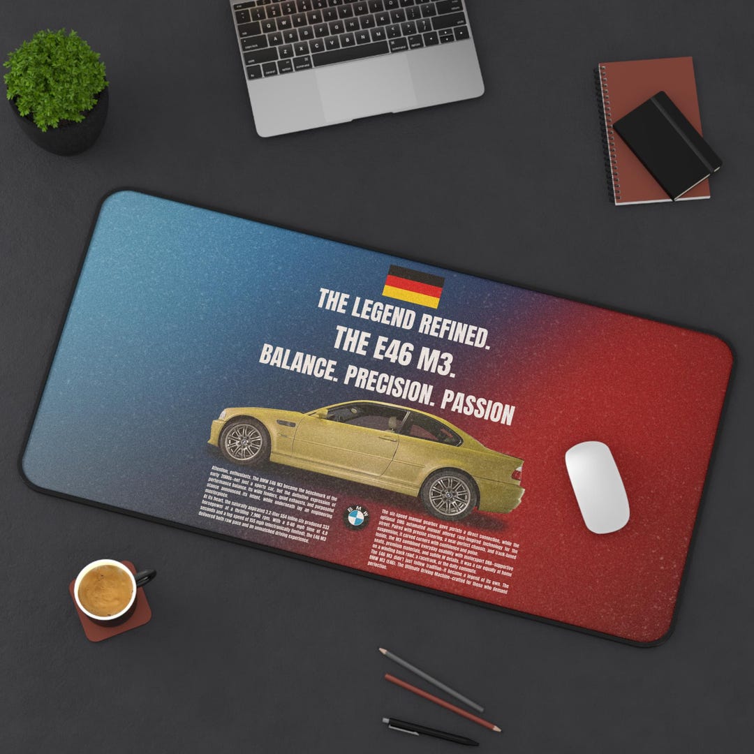 Mouse Pad BMW E46 M3 | Tapete de mesa retrô para entusiastas de carros ...