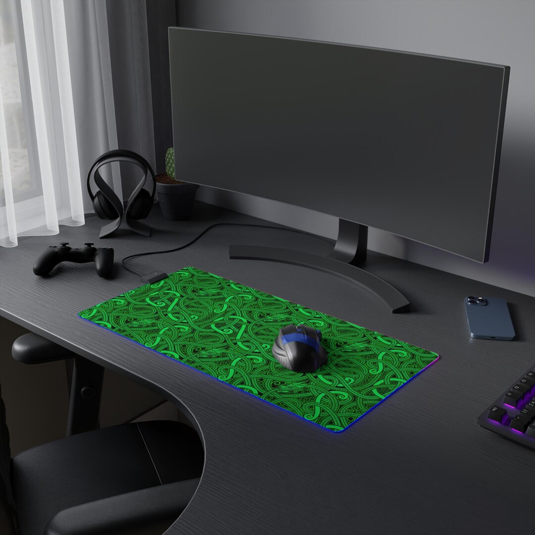 Mouse pad gamer CS2 RGB LED - Emerald Jörmungandr - Etsy Portugal