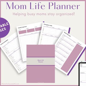 Busy Mom Life Planner, Printable Planner, Organization Checklist ...