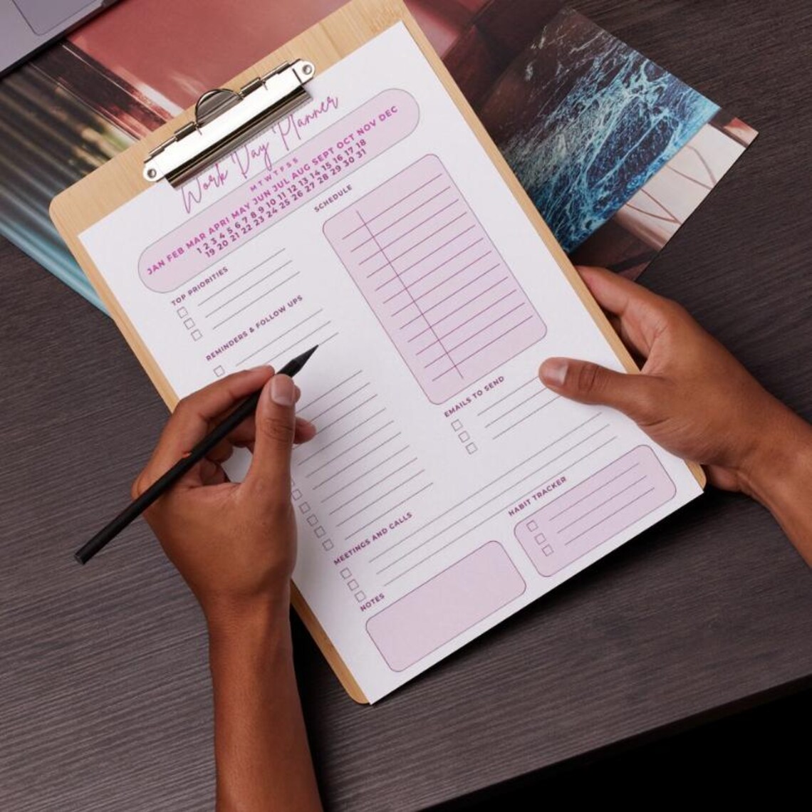 Work Day Planner Printable PDF | Daily Planner With Habit Tracker - Etsy