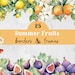 Summer Fruits Borders & Frames Clipart Bundle PNG Instant Download With ...