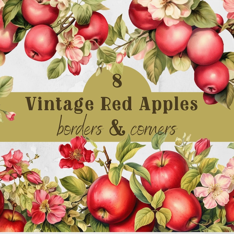 Fall Apple Clipart - Etsy