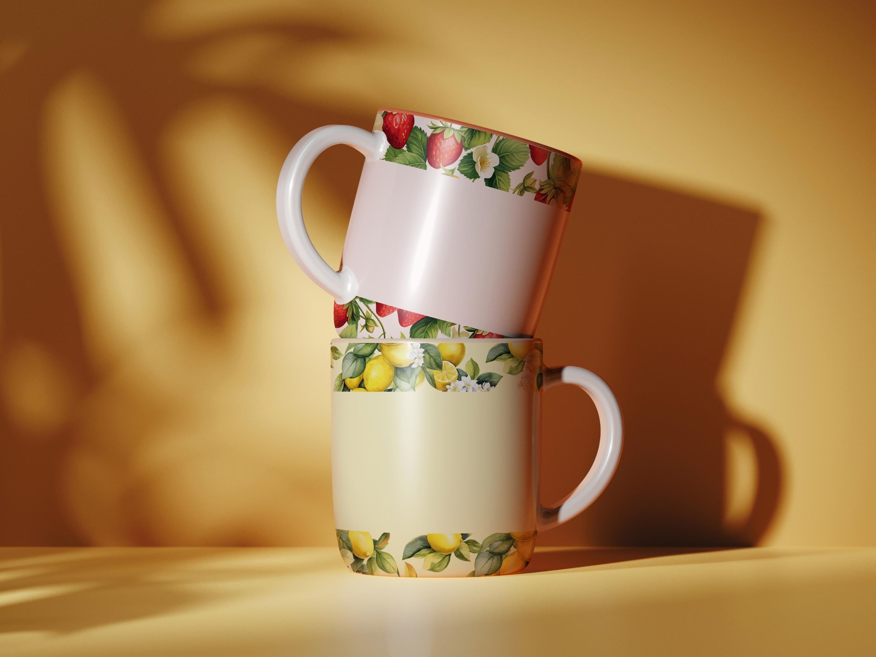 Summer Fruits Borders & Frames Clipart Bundle PNG Instant Download With ...