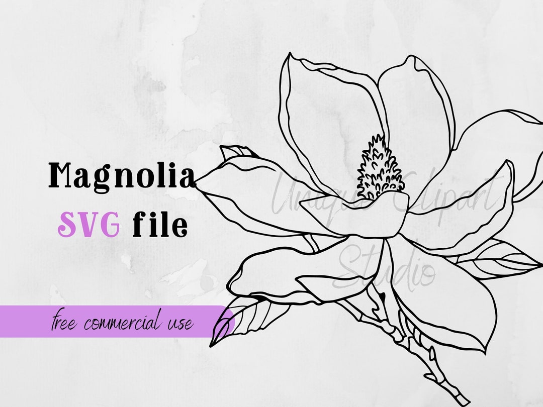 Magnolia Flower SVG Vector | Dxf Ai Png Eps Formats - Perfect for ...