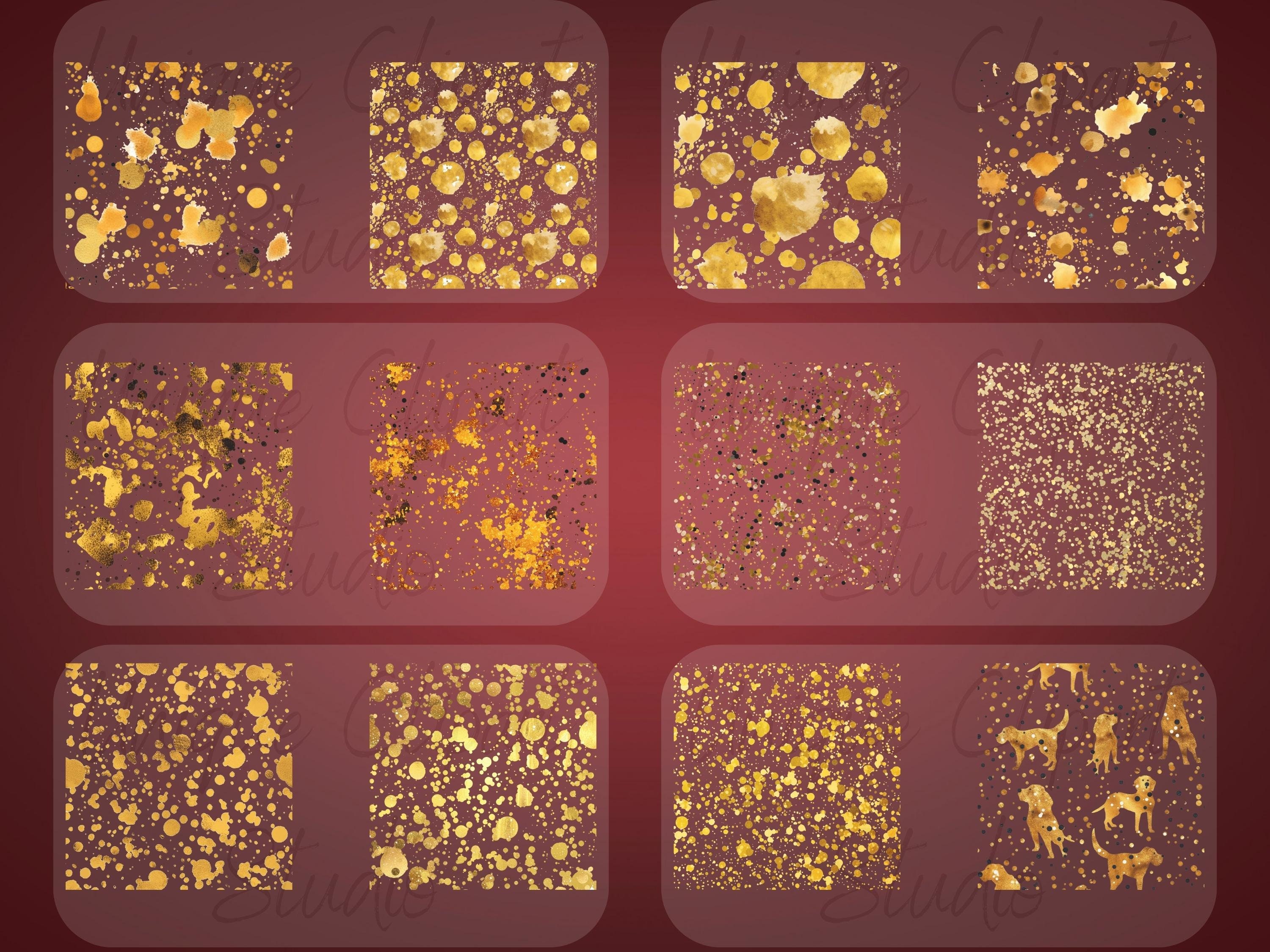 Gold Glitter Splatter Overlays PNG Transparent Background With Free ...