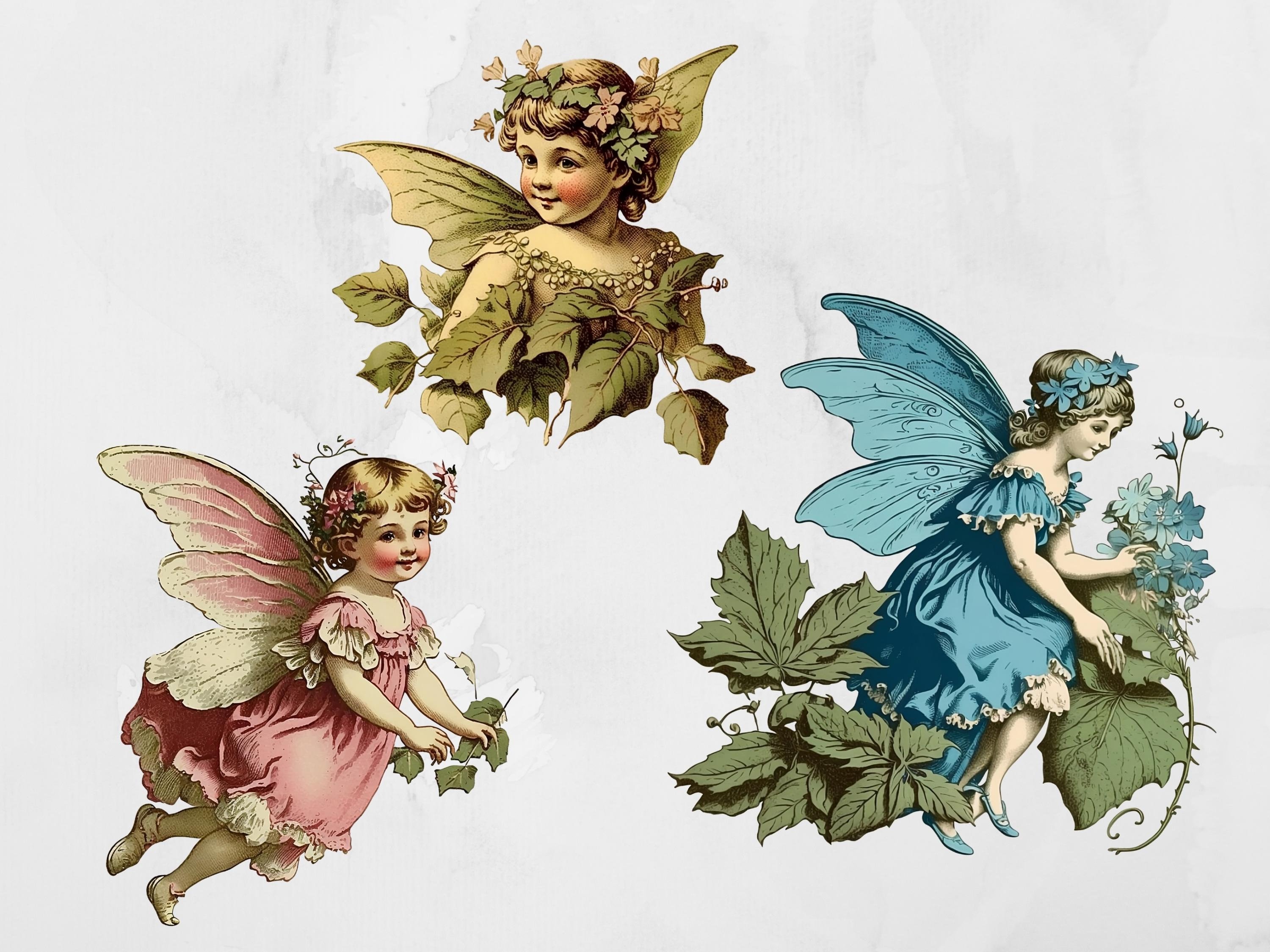 Vintage Magical Fairies Clipart Set - Instant Download | Free ...
