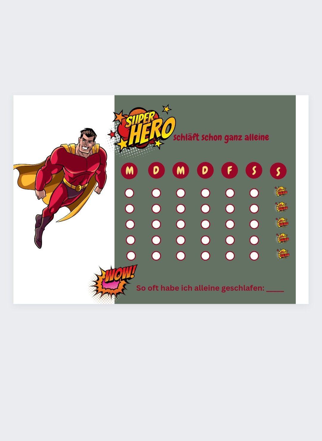 Printable Super Hero Stay in Bed Reward Chart/ Sticker Price Chart ...