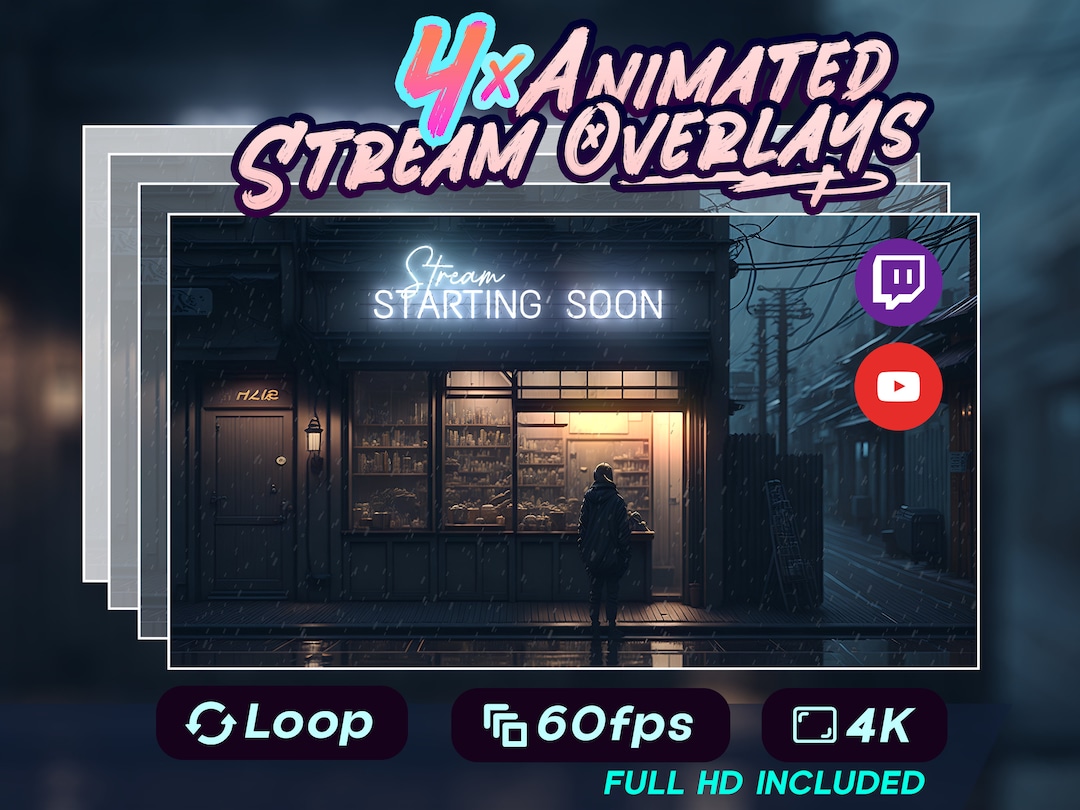 4 X Stream Screens / Stream Overlay /starting Soon Screen / Twitch ...