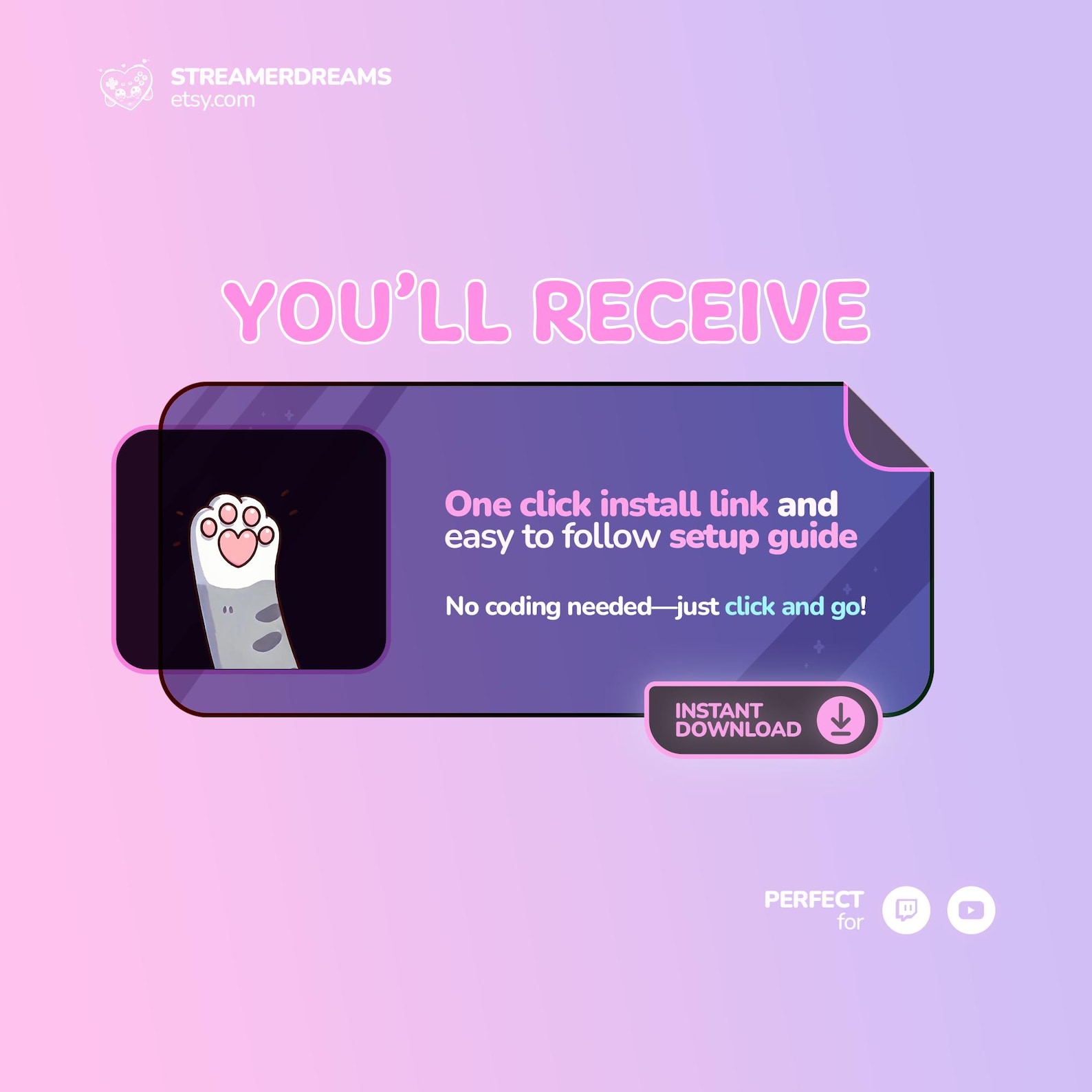 Chatter Welcome Widget for Twitch, Youtube.| Cute Animated New Chatter ...