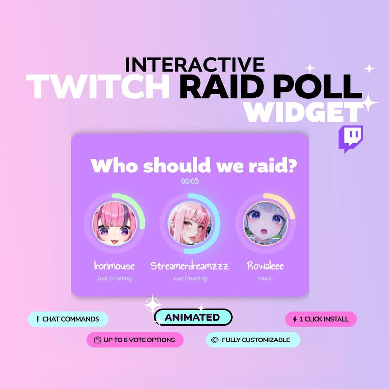 Twitch Raid Poll Widget – Chat Vote the Raid With Commands • Syncs ...
