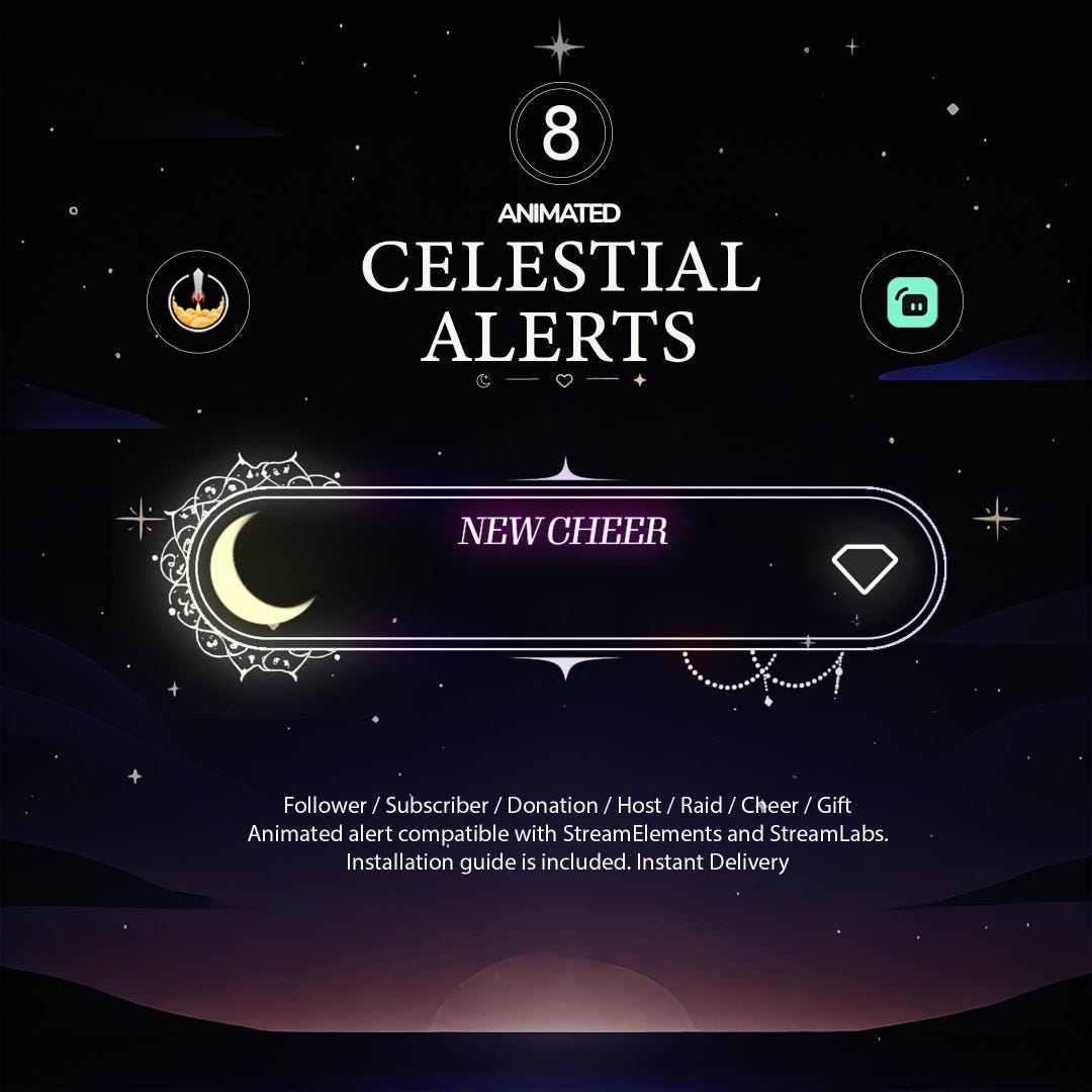 Twitch Alerts Animated Celestial Alerts for Streamers | Cozy Twitch ...