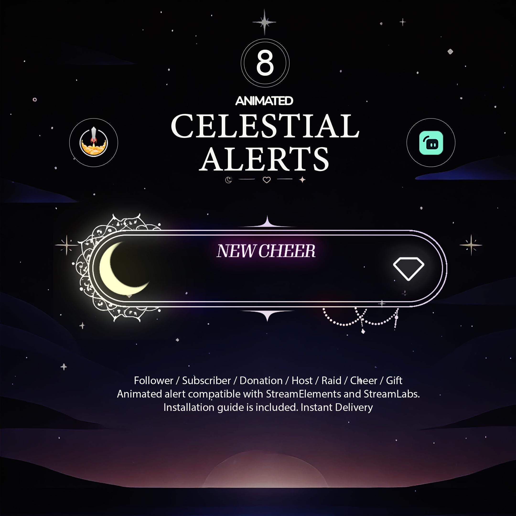 Twitch Alerts Animated Celestial Alerts for Streamers | Cozy Twitch ...