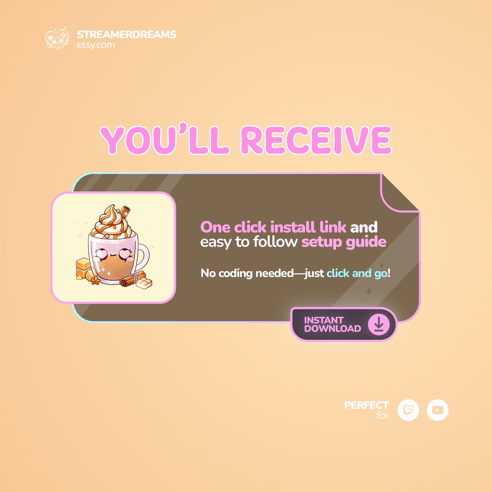 Goal Widget COFFEE CUP Twitch Youtube Stream Asset | Track Followers ...