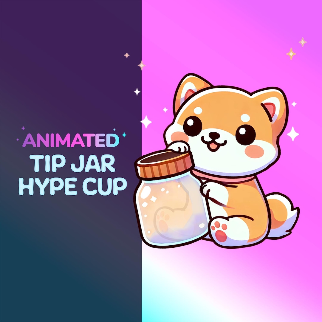 Animated Hype Cup / Tip Jar. Stream Decoration for Twitch Youtube. Cute ...