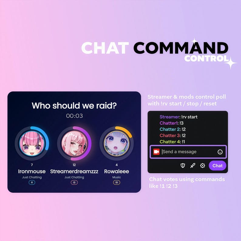 Twitch Raid Poll Widget – Chat Vote the Raid With Commands • Syncs ...