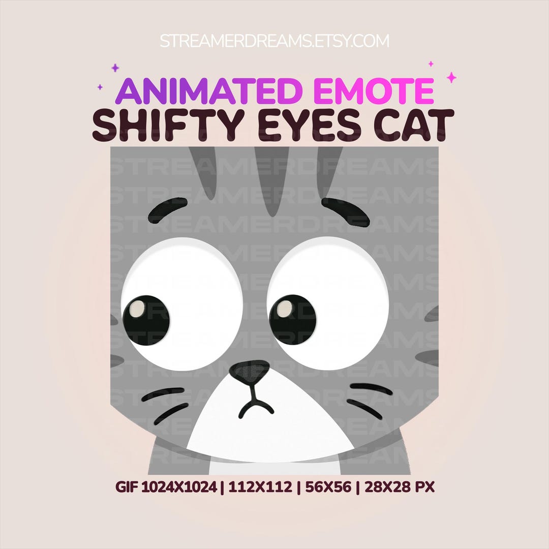 Animated Shifty Eyes Cat Emote: Twitch, Discord, Youtube (GIF Digital ...