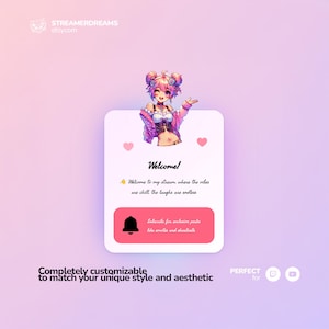 Quick Welcomer Widget for Twitch Youtube Stream | Customizable Card Pop ...