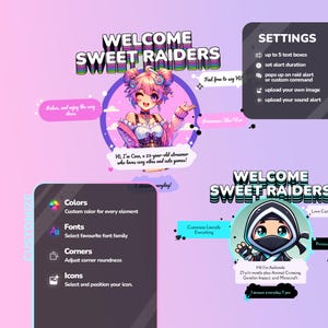 Cute Welcomer Widget for Twitch Youtube | Kawaii Pop up for New Viewers ...