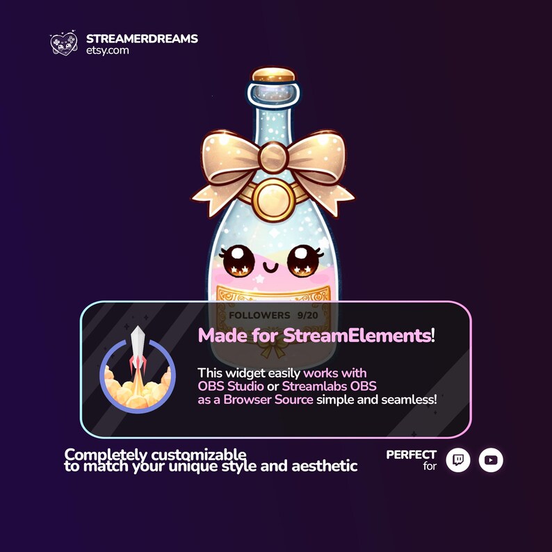 Stream Widget | Champagne Goal Widget | Festive Goal Widget for Twitch ...