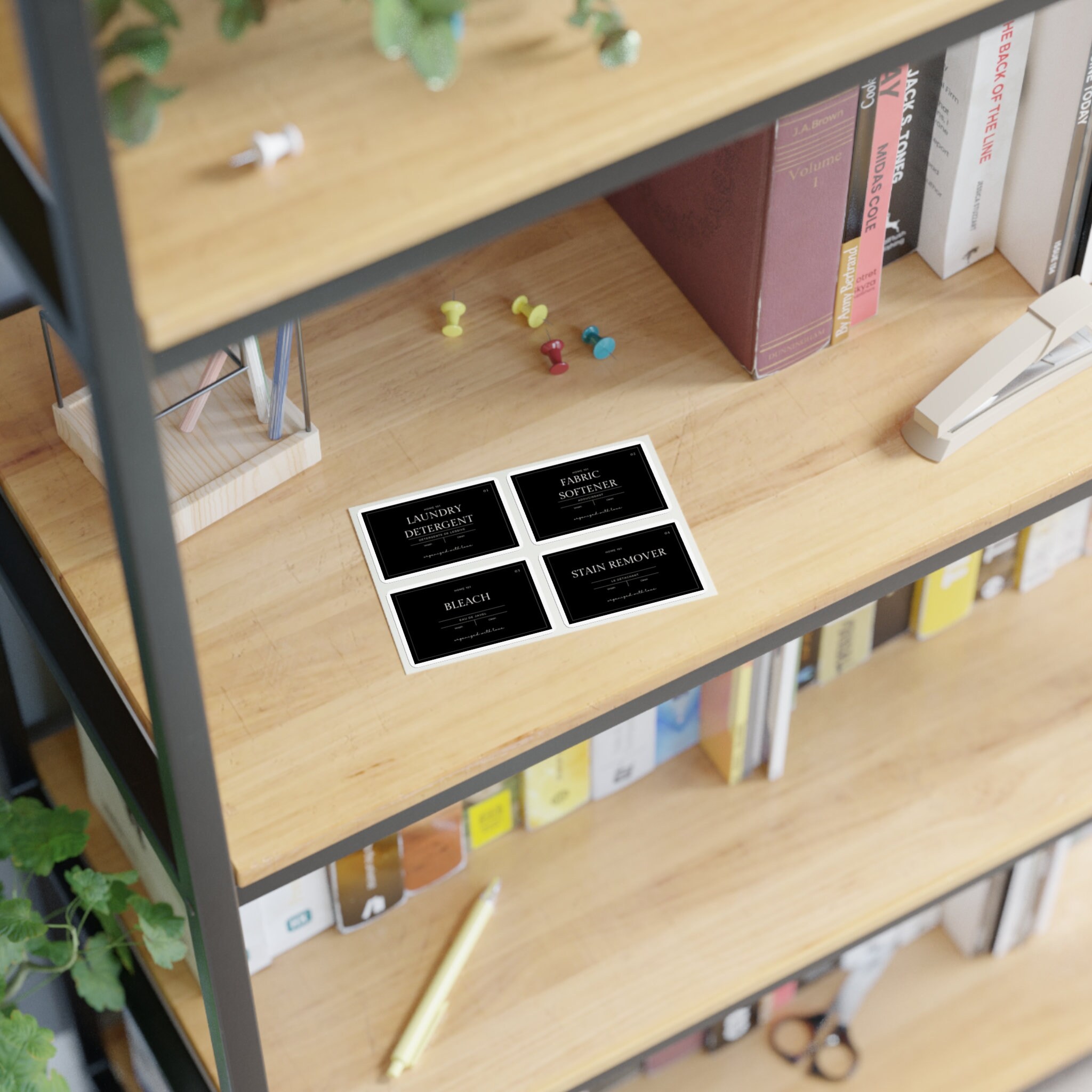 Black and White Laundry Room Labels Preprinted Laundry Container Labels ...