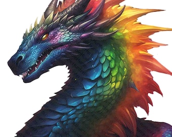 Rainbow Dragon - Etsy